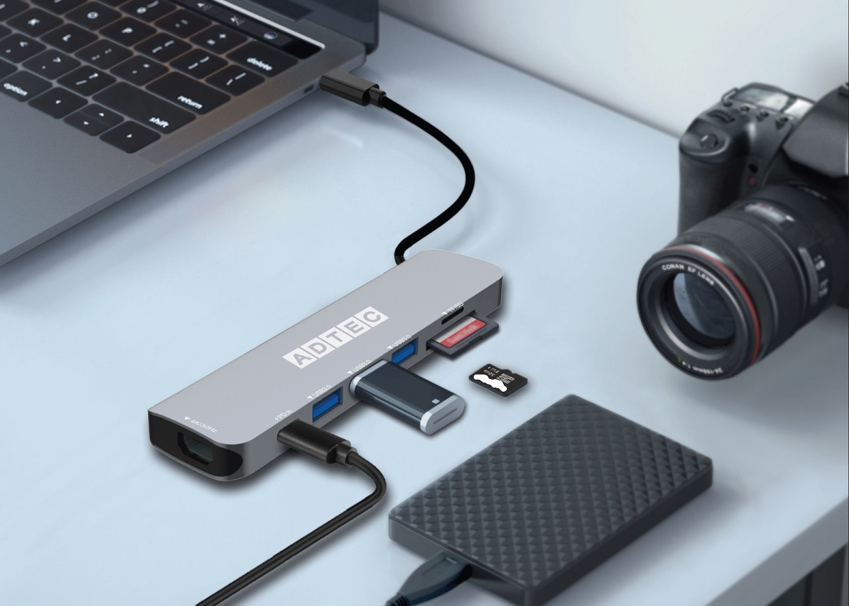 7in1 USB-C HUBカードリーダ/A3/PDin/4KドッキングステーションAHUB-VCA3P-4K30 - 株式会社アドテック